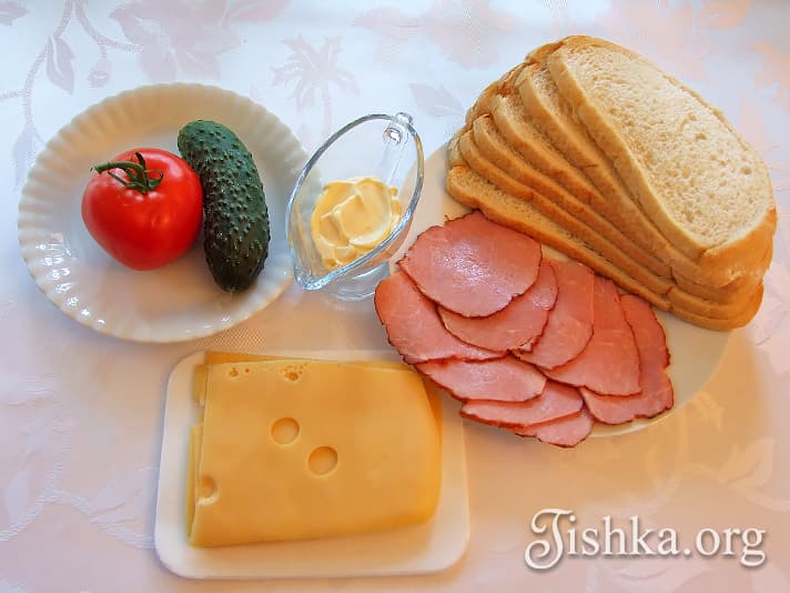 Сэндвич с ветчиной и сыром - Кулинарные пошаговые рецепты с фото